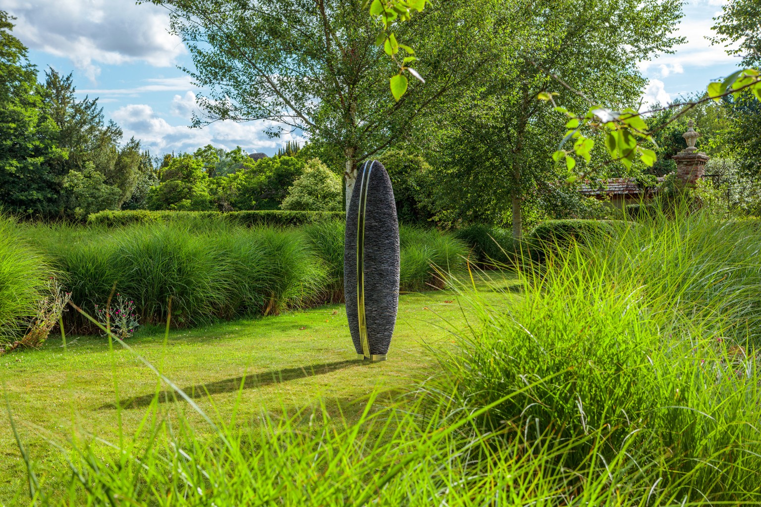 Slate Sentinel, Slate and Stainless Steel Sculpture - David Harber US
